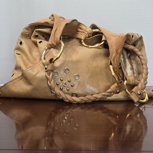 Bags | Cache Leather Hobo Bag | Poshmark